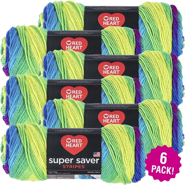 Red Heart Super Saver Yarn - Parrot Stripe, Multipack of 6 - Walmart ...