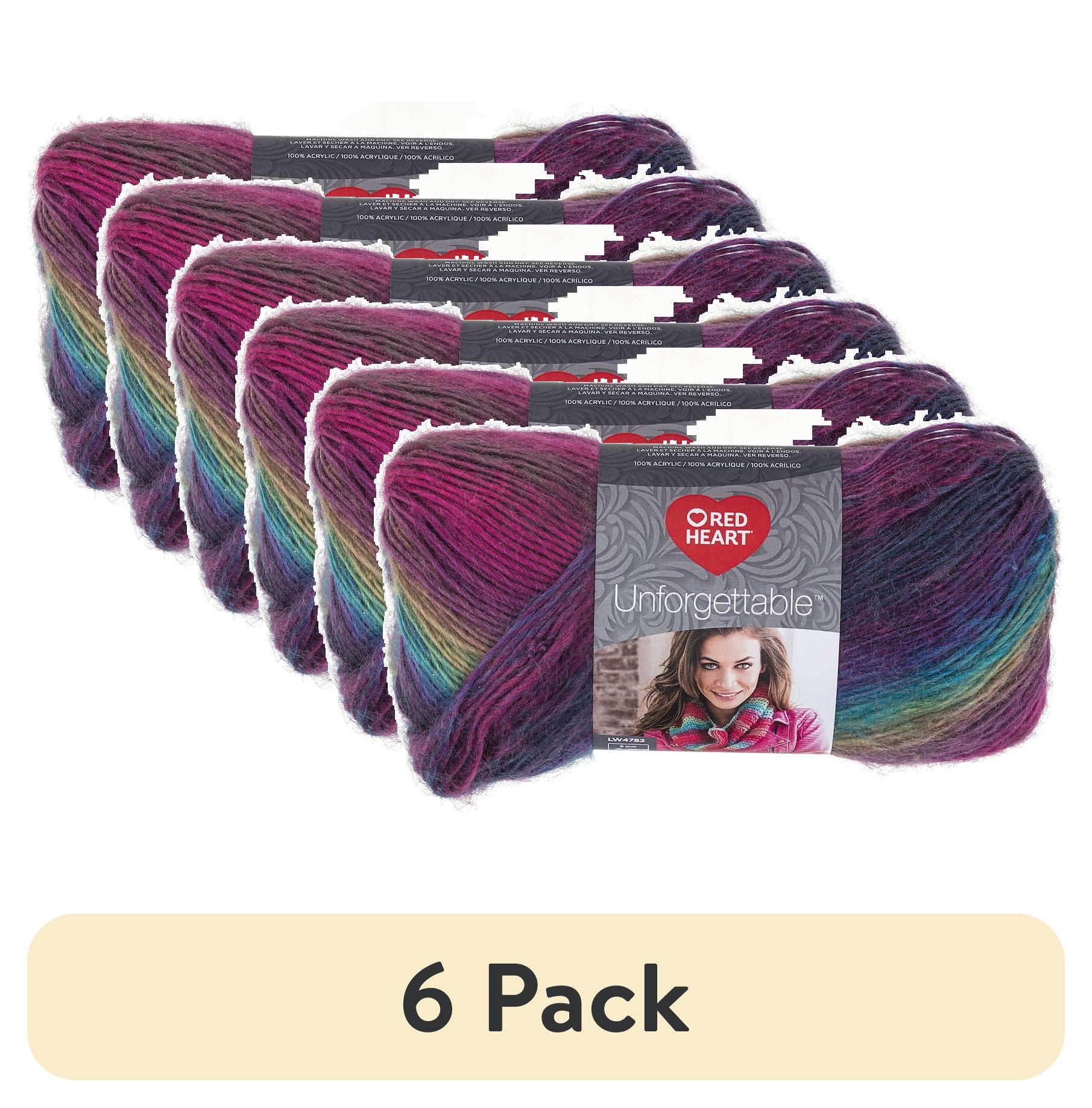 (6 pack) Red Heart Unforgettable Yarn, Stained Glass, 3.5oz(100g ...