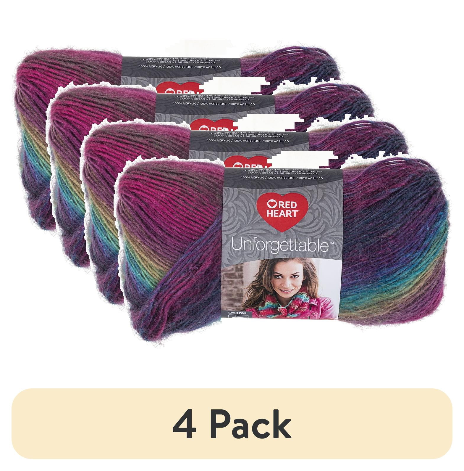 (4 pack) Red Heart Unforgettable Yarn, Stained Glass, 3.5oz(100g ...