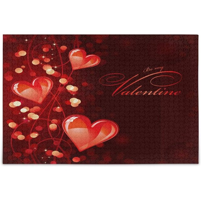Red Heart Valentine Day Puzzle for Adults 500 Piece Puzzles Game DIY ...