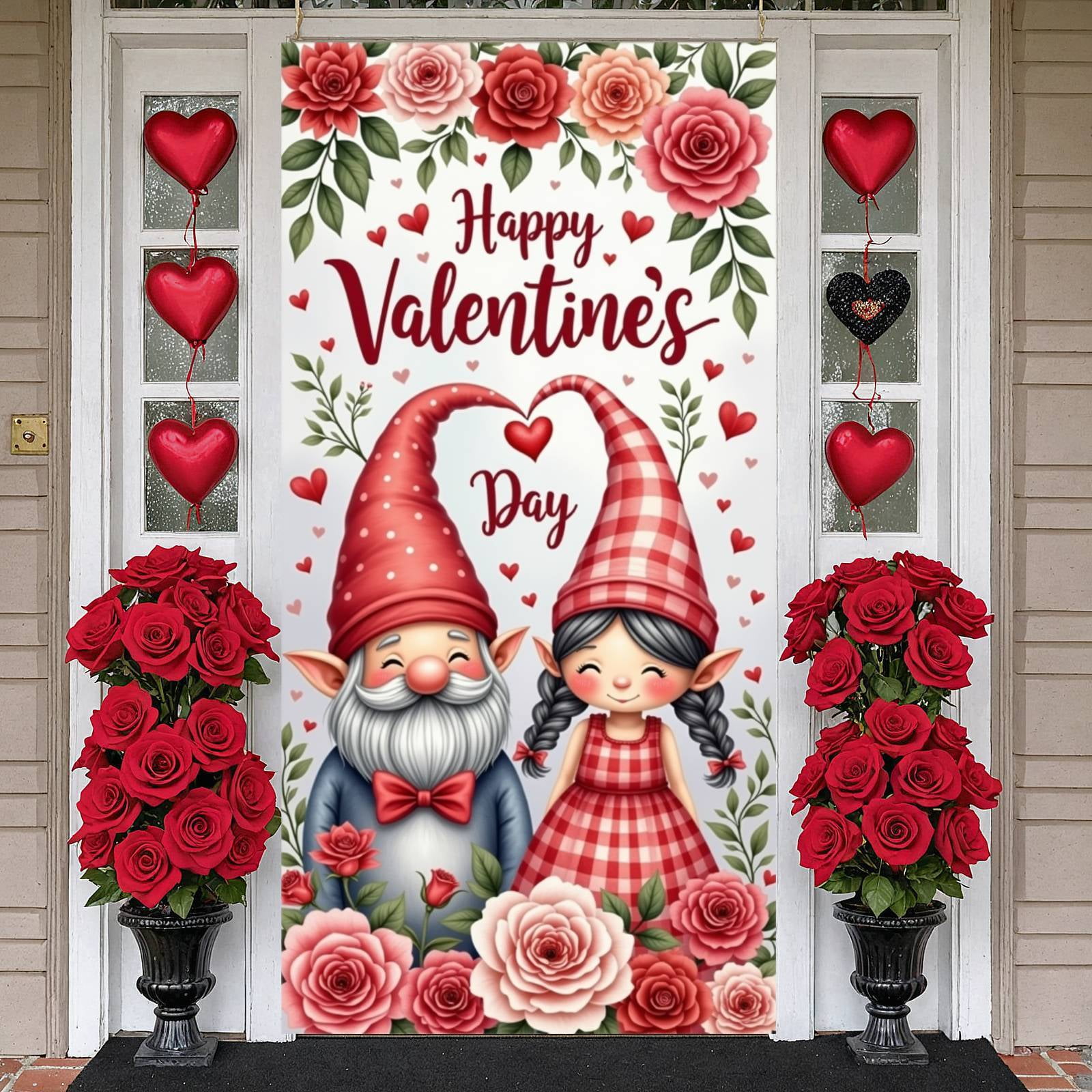 Red Heart Valentine's Day Banner Romantic Love Display Pink Cherry ...