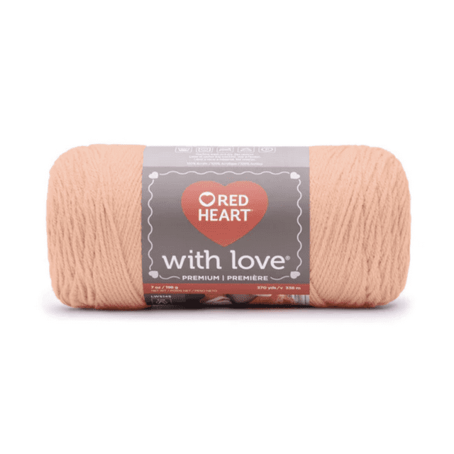 Red Heart With Love 198 g 100 percent acrylic Blushing Peach Yarn, 338m ...