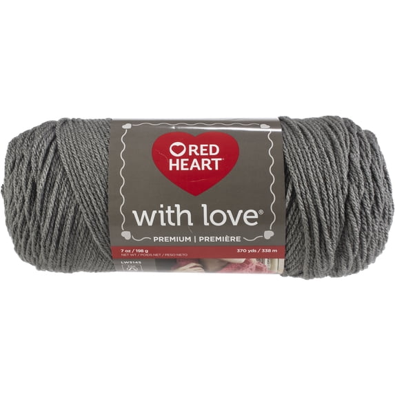 Red Heart With Love Yarn, Pewter, 100% Acrylic, 7oz, Medium Weight ...