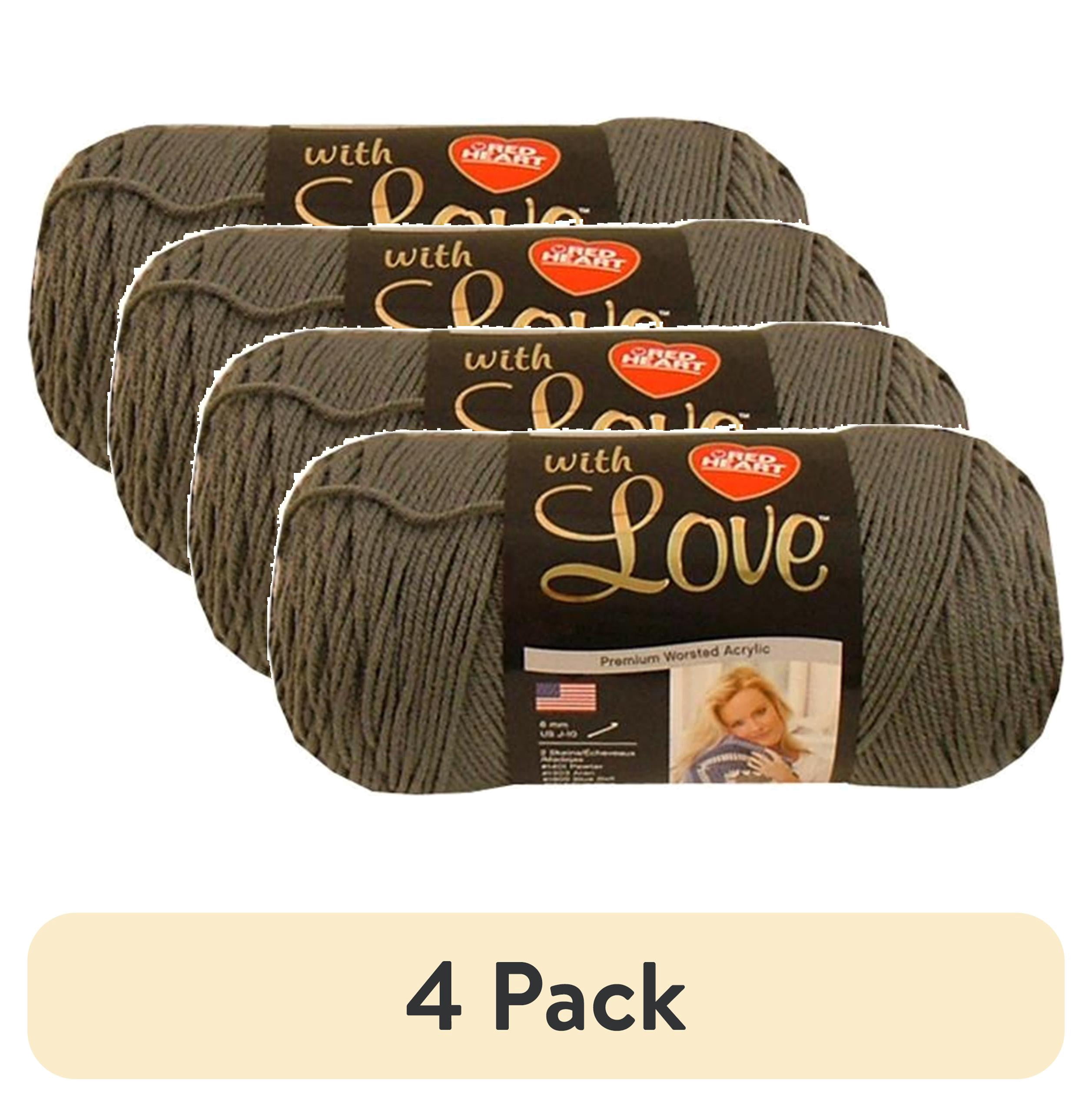 (4 pack) Red Heart With Love Yarn: Pewter - Walmart.com