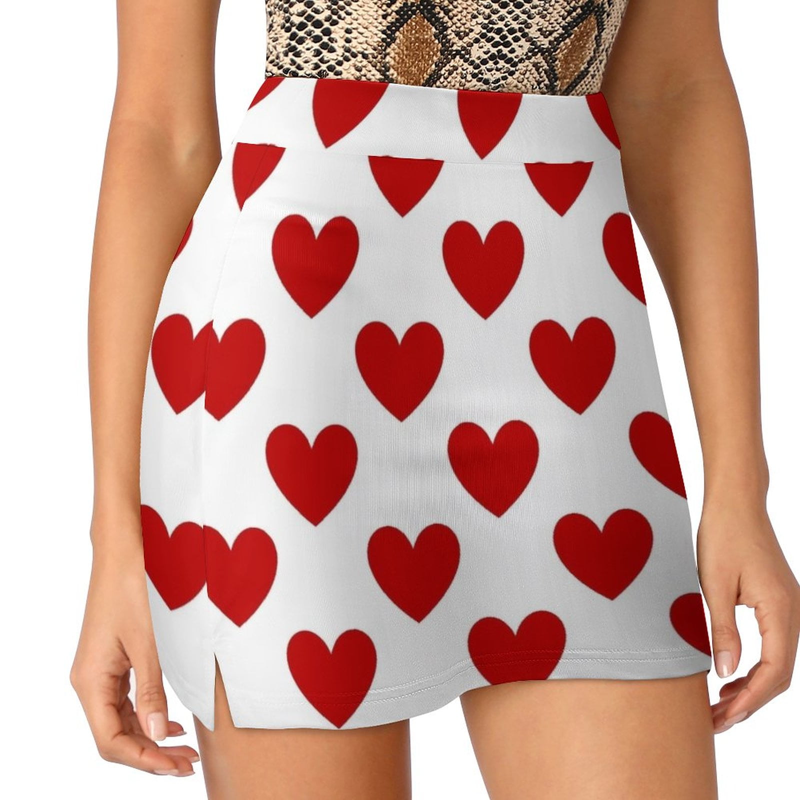 Red Hearts Light Proof Trouser Skirt Korean Style Clothes Miniskirt Woman Woman Skirts