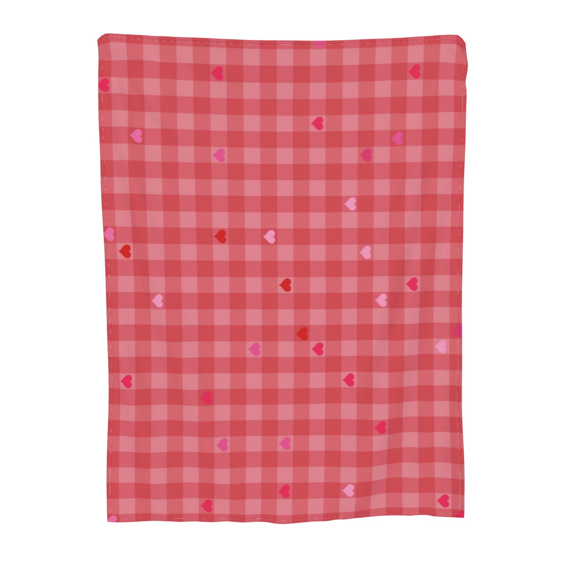 Red Hearts Love Checkered Throw Blanket, Super Soft Anti-Pilling ...