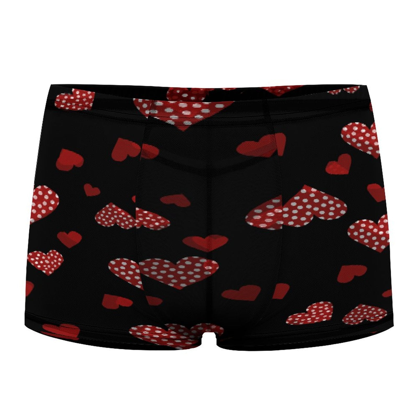 Red Hearts Pattern on Dark Background Men's Mesh Boxer Briefs Cooling ...