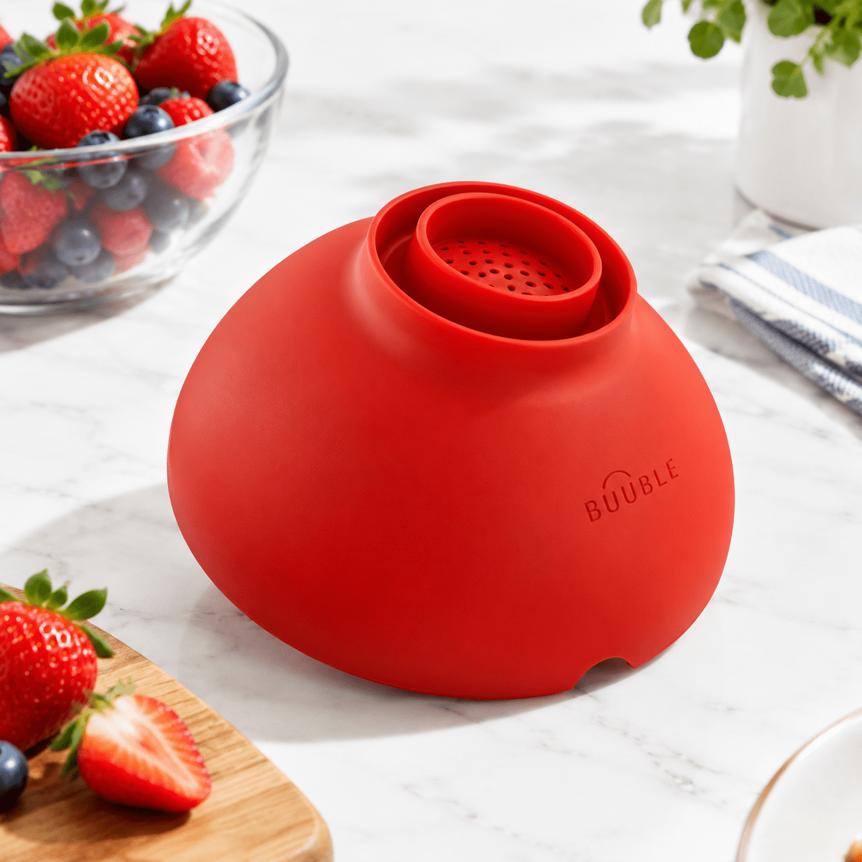Red Heat-Resistant Silicone Food Strainer & Grease Drainer for Bacon ...