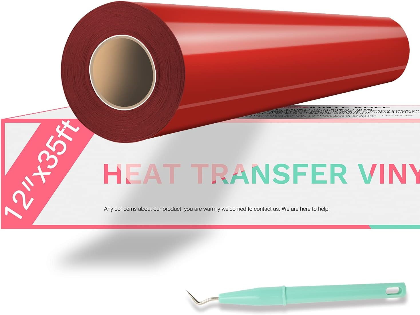 Red Heat Transfer Vinyl HTV - 12" X 35ft Vinyl Rolls for All Cutter ...