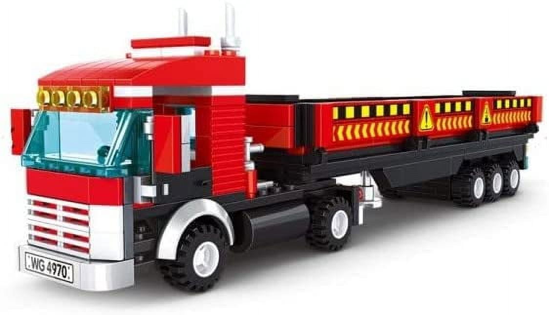 Red Heavy Truck Transport Vehicle Building Blocks Toy Bricks Set ...
