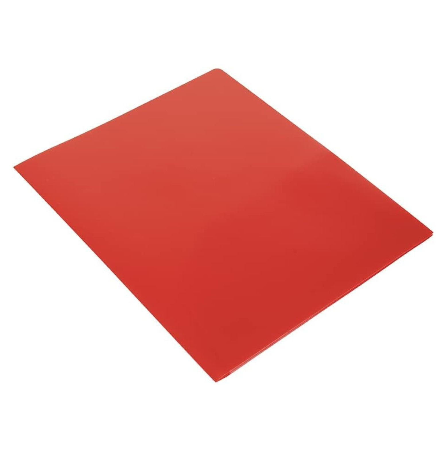 Red Heavyweight Plastic Folders (24 Pack), Two-Pockets No Prongs ...