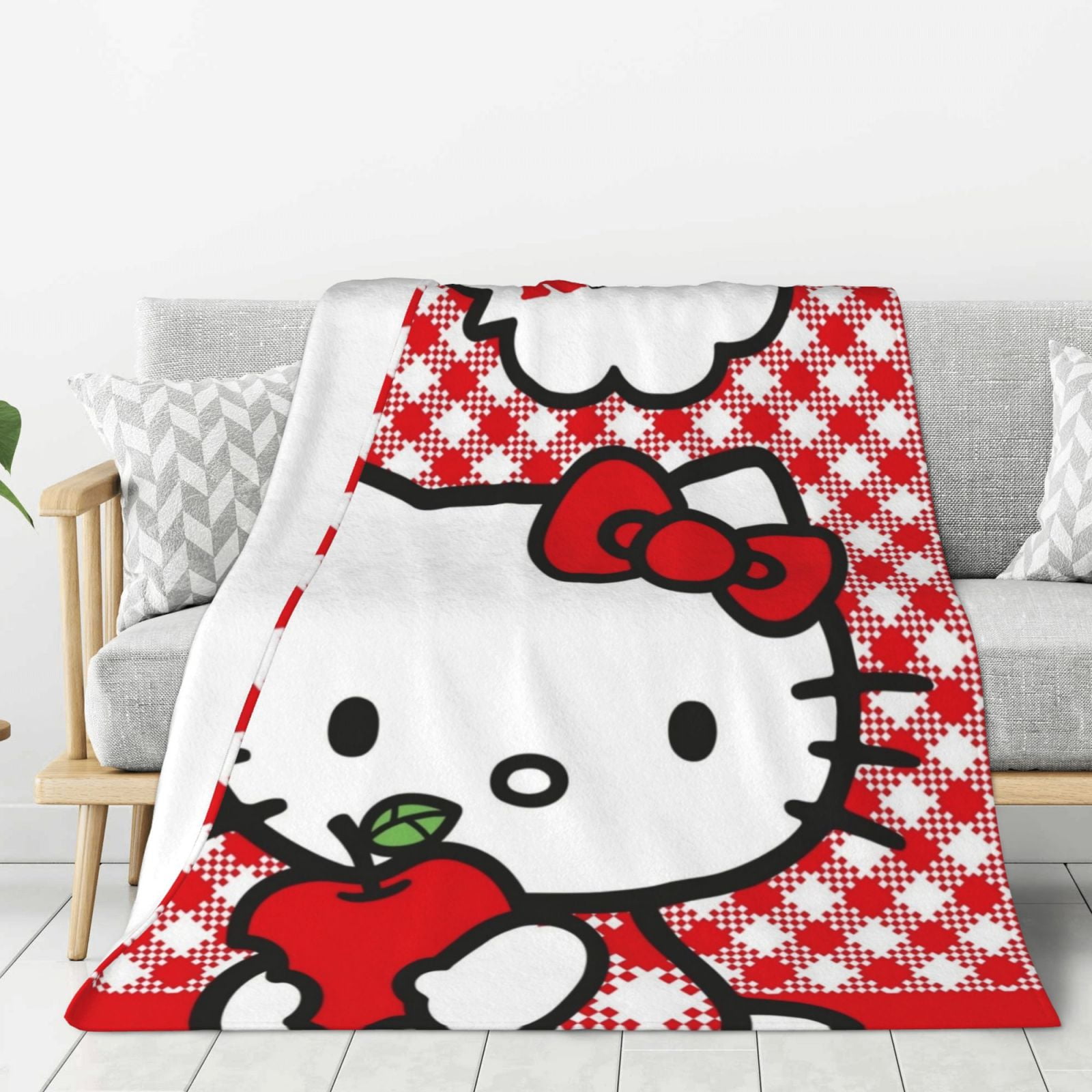 Red Hello Kitty Blanket,Throw Blanket for Kids and Adults,Soft Plush ...