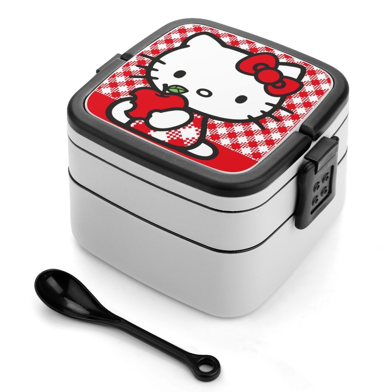 Red Hello Kitty1 Reusable Bento Boxes Lunch Box Double Layer Stackable ...