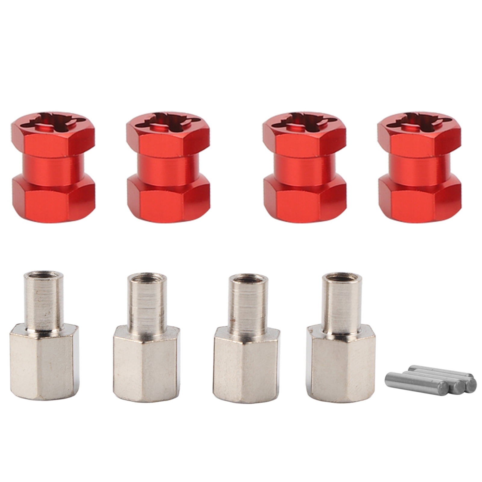 Red Hex Hub Adapter for D90, AX10, CC01, SCX10, F350 RC Extension Wheel Driver - Walmart.com
