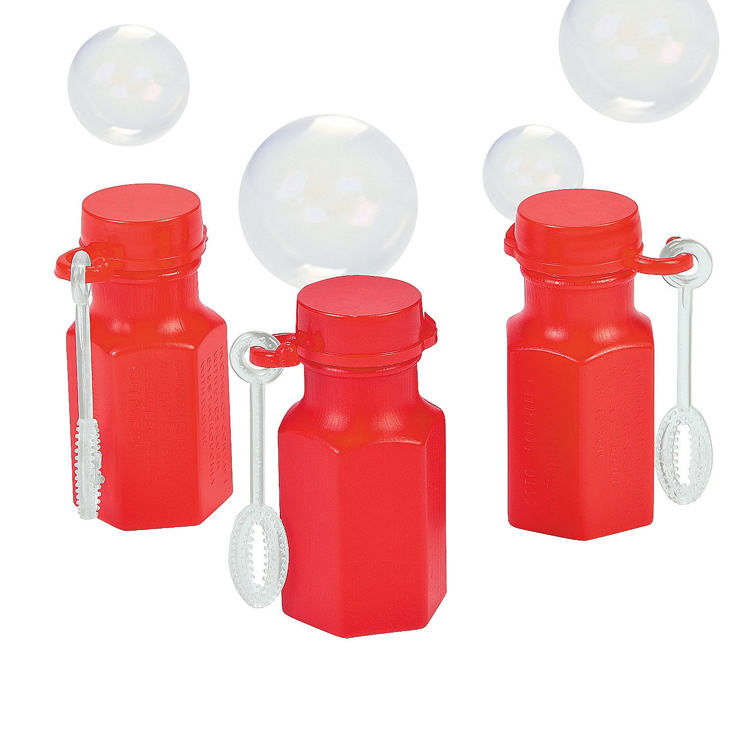 Fun Express Red Hexagon Bubble Bottles, Wedding Party Favor, Plastic ...
