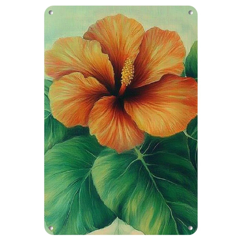Red Hibiscus Hawai "i - Vintage Hawaiian Airbrush Art by Ted Mundorff c ...