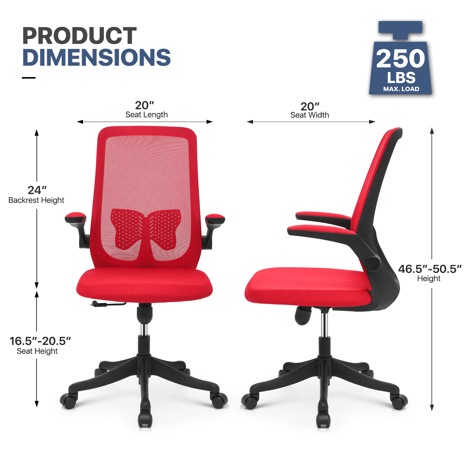 Red High-Back Executive Mesh Office Computer Desk Chair Swivel ...