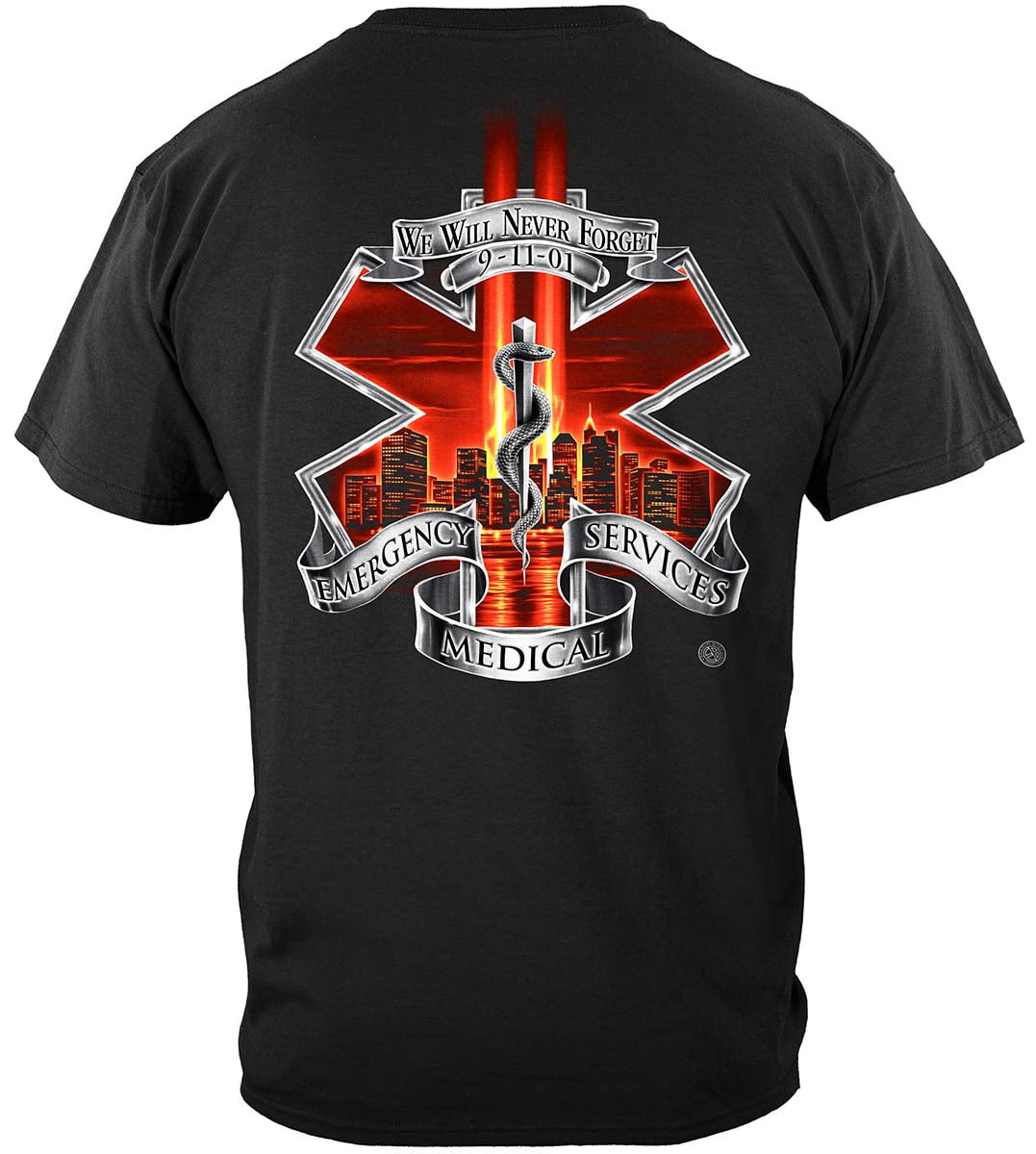 Red High Honors EMS EMT 100% Cotton Black T-Shirt Small - Walmart.com