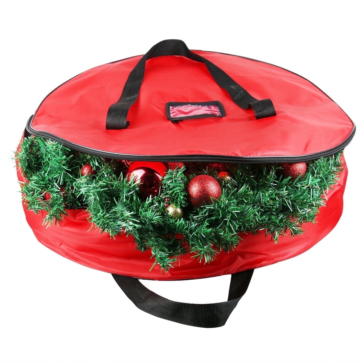 Red Holiday 25" Christmas Wreath Storage Bag with Zipper Heavy Duty ...