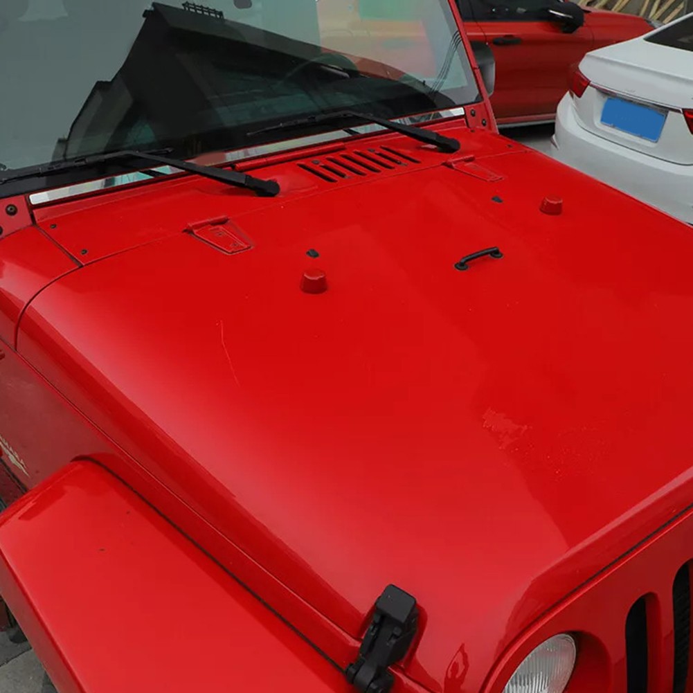 Red Hood Cover Sticker Rubber Headgear Trim For Jeep For Wrangler Jk ...