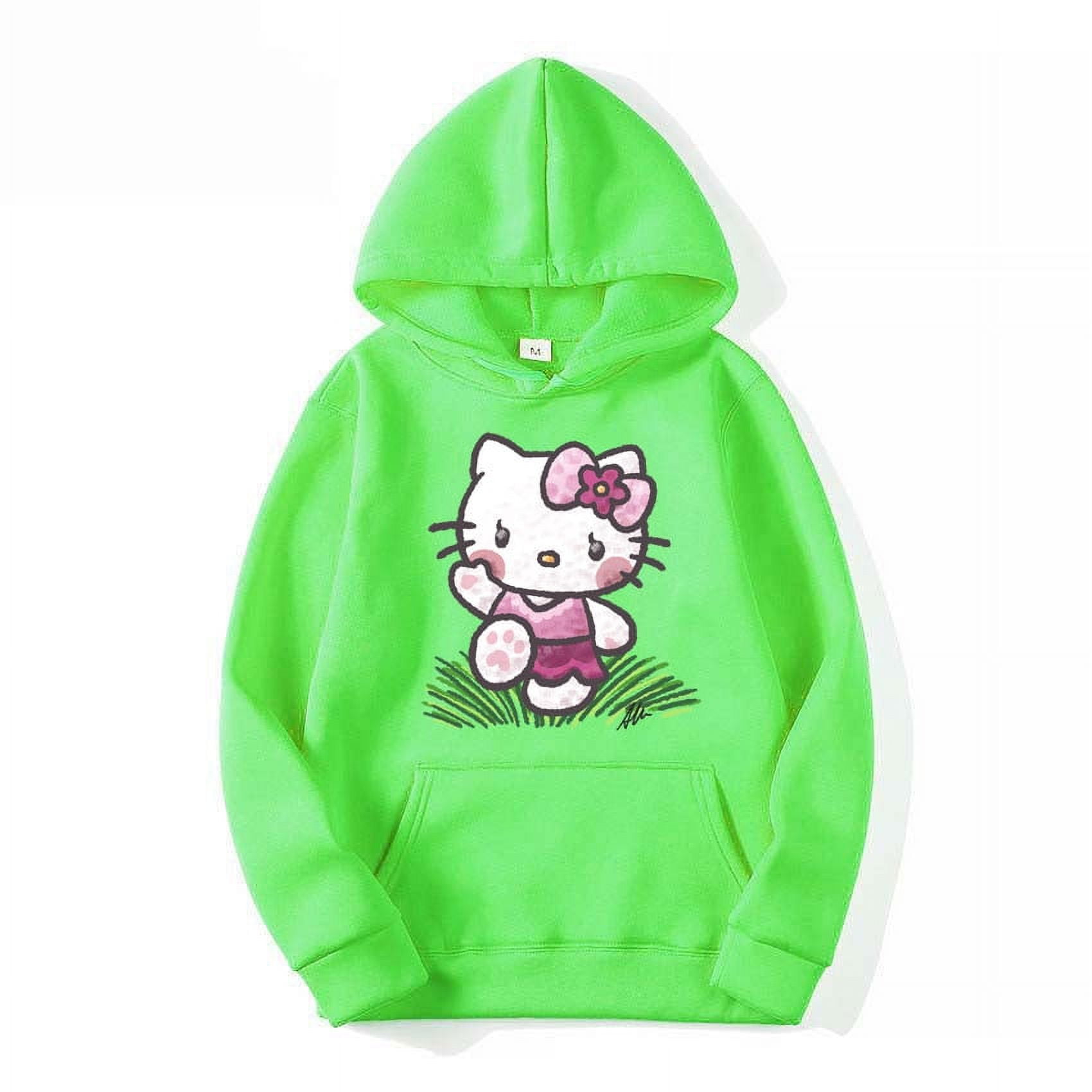 Red Hoodie Japanese Cartoon Miniso Free Shipping Y2k Hello Kitty Tops ...