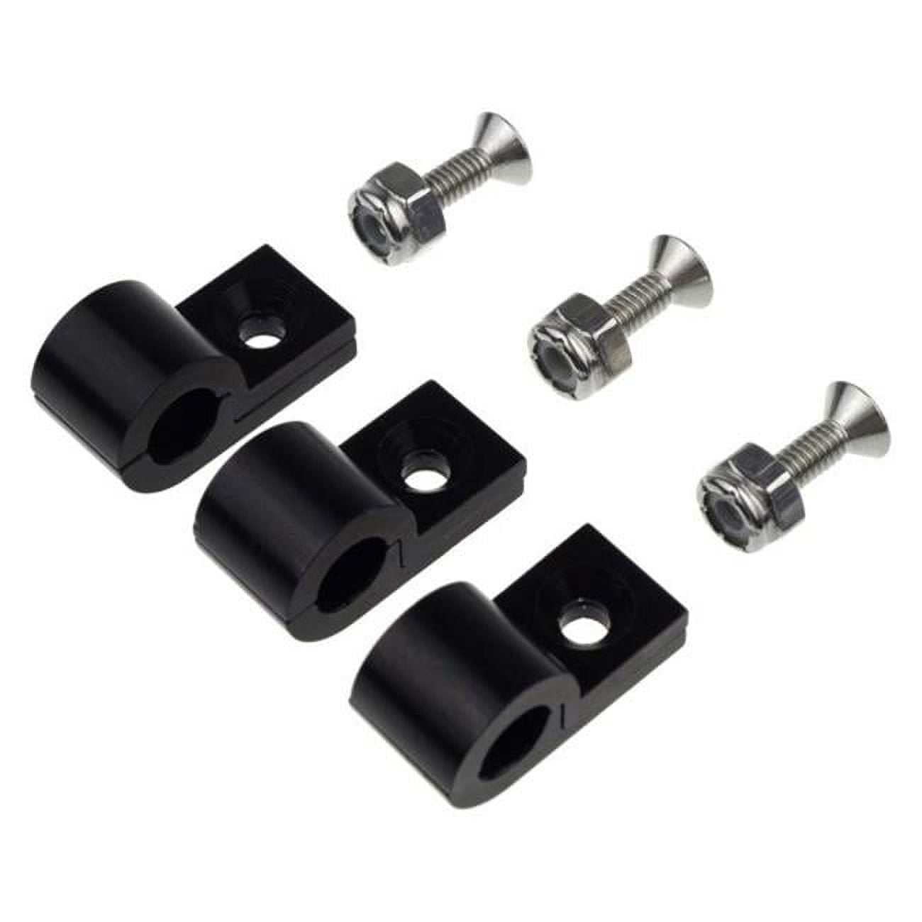 Red Horse Performance 0.25in. Black Aluminum Line Clamps - 6 Piece ...