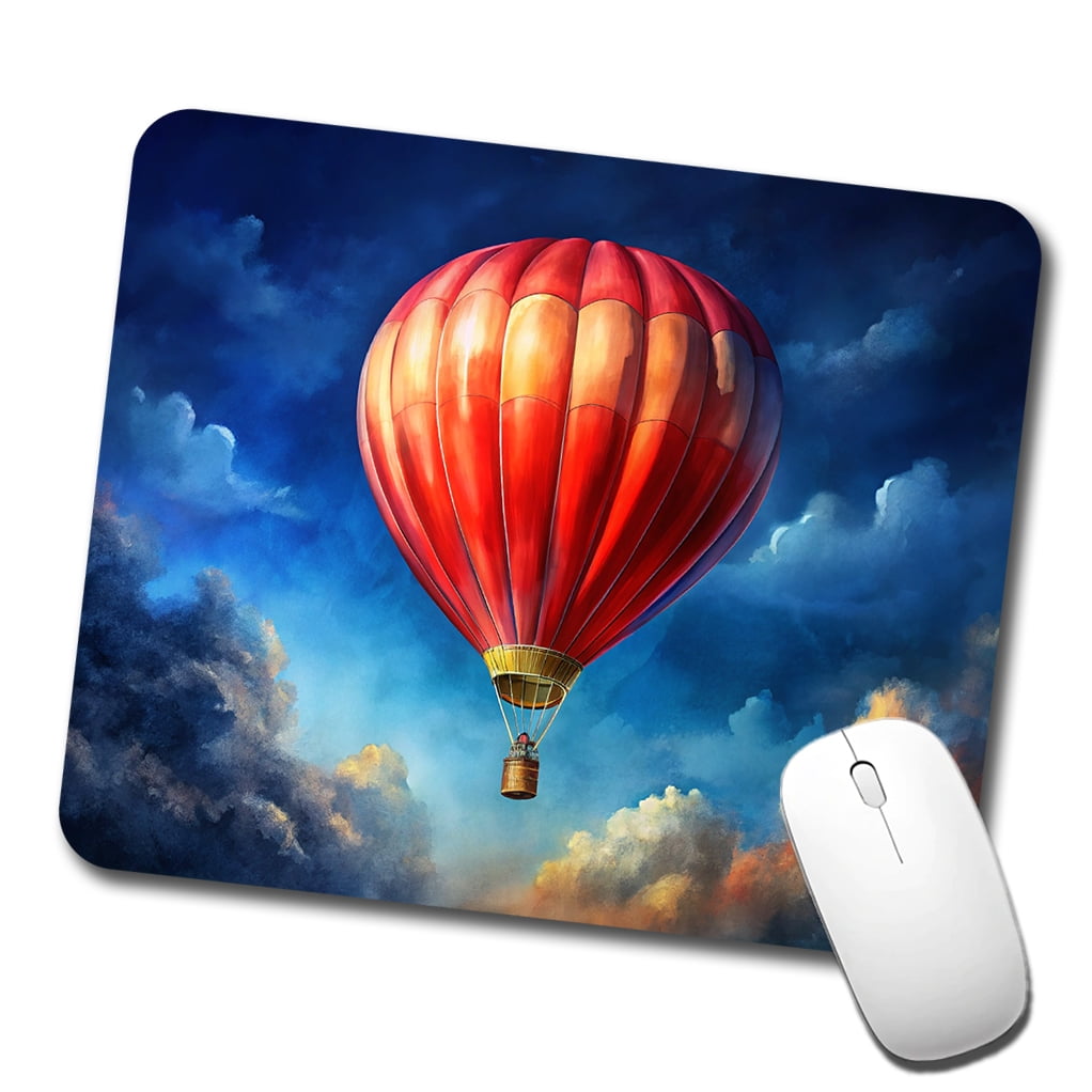 Red Hot Air Balloon in the Blue Sky Mouse Pad Low Profile Gaming Mat ...