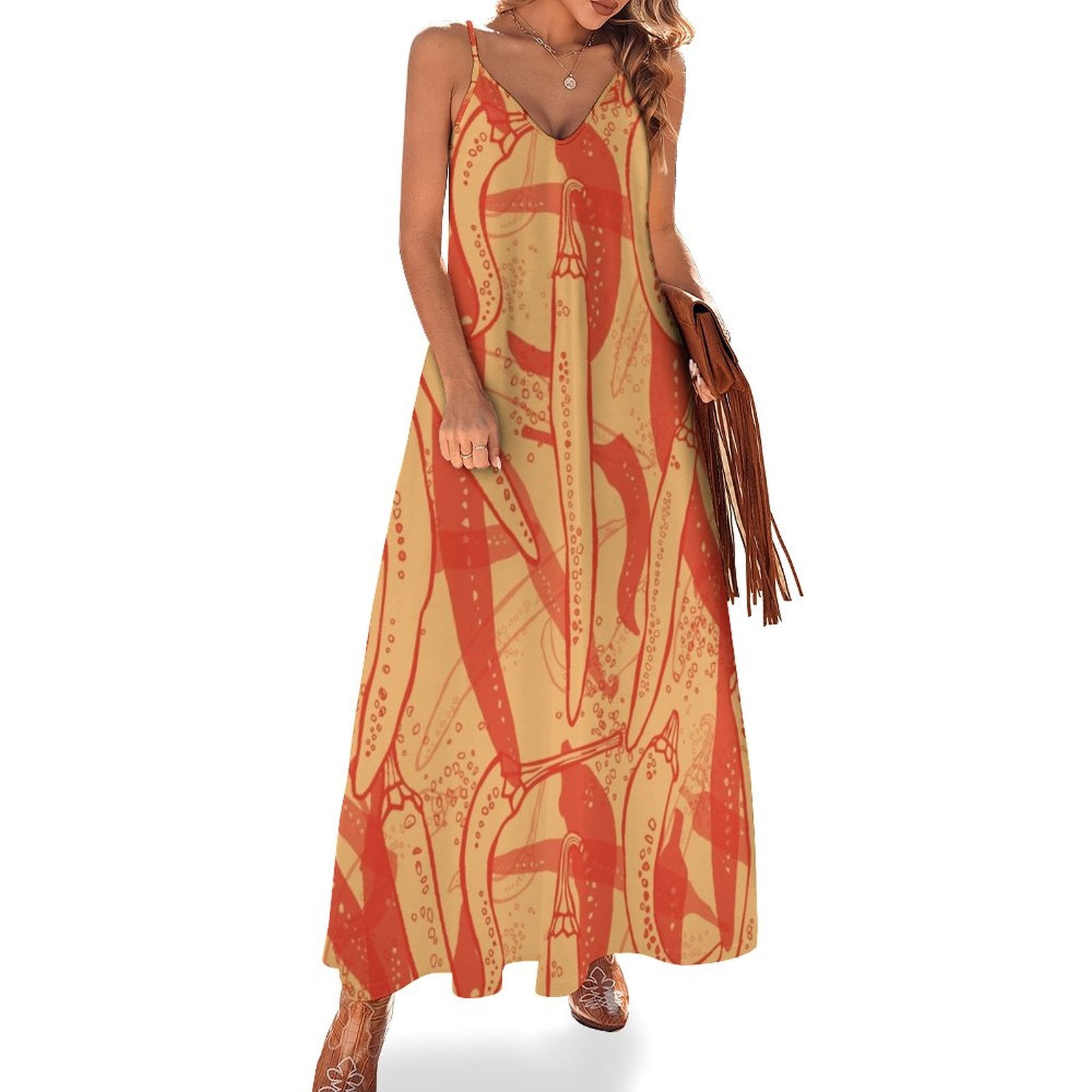 Red Hot Chili Pepper Sleeveless Dress Women's summer dress clothes for ...