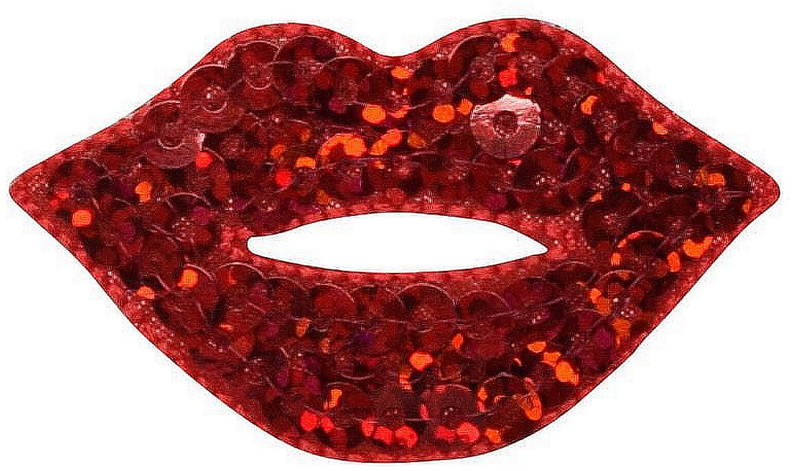 Red Hot - Sequin Lips - Iron on Embroidered Applique Patch - Walmart.com