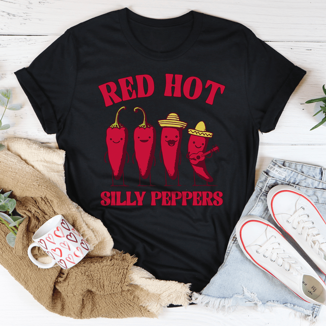 Red Hot Silly Peppers Tee Black Heather S Peachy Sunday T-Shirt ...