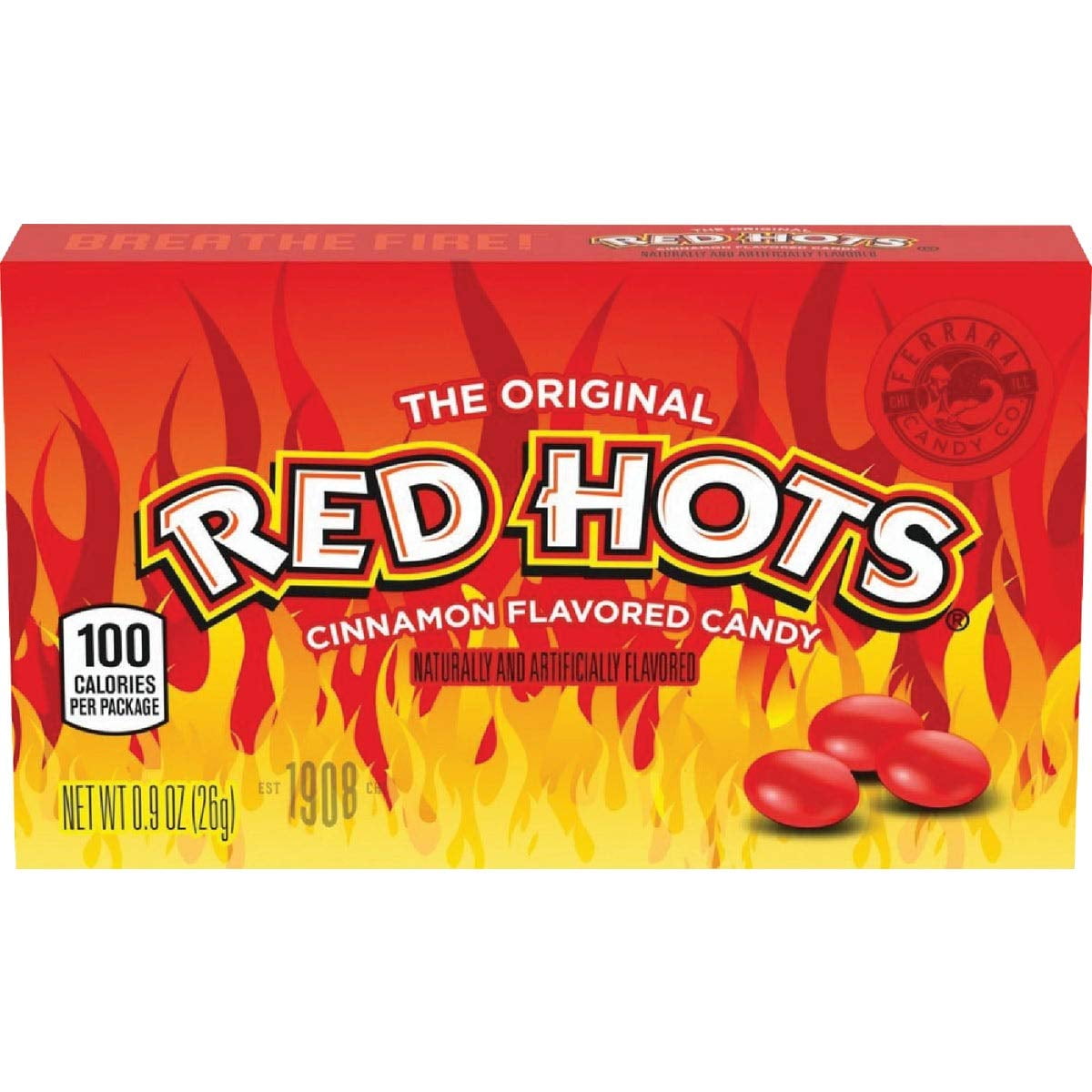 Red Hots Cinnamon Flavored Candy, 0.9 oz Box - 24 Boxes - Walmart.com