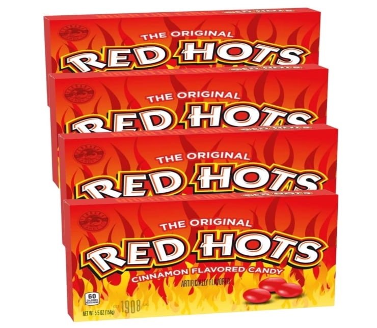 Red Hots Cinnamon Candy Theater Box 5.5 Ounces Pack with Individually ...