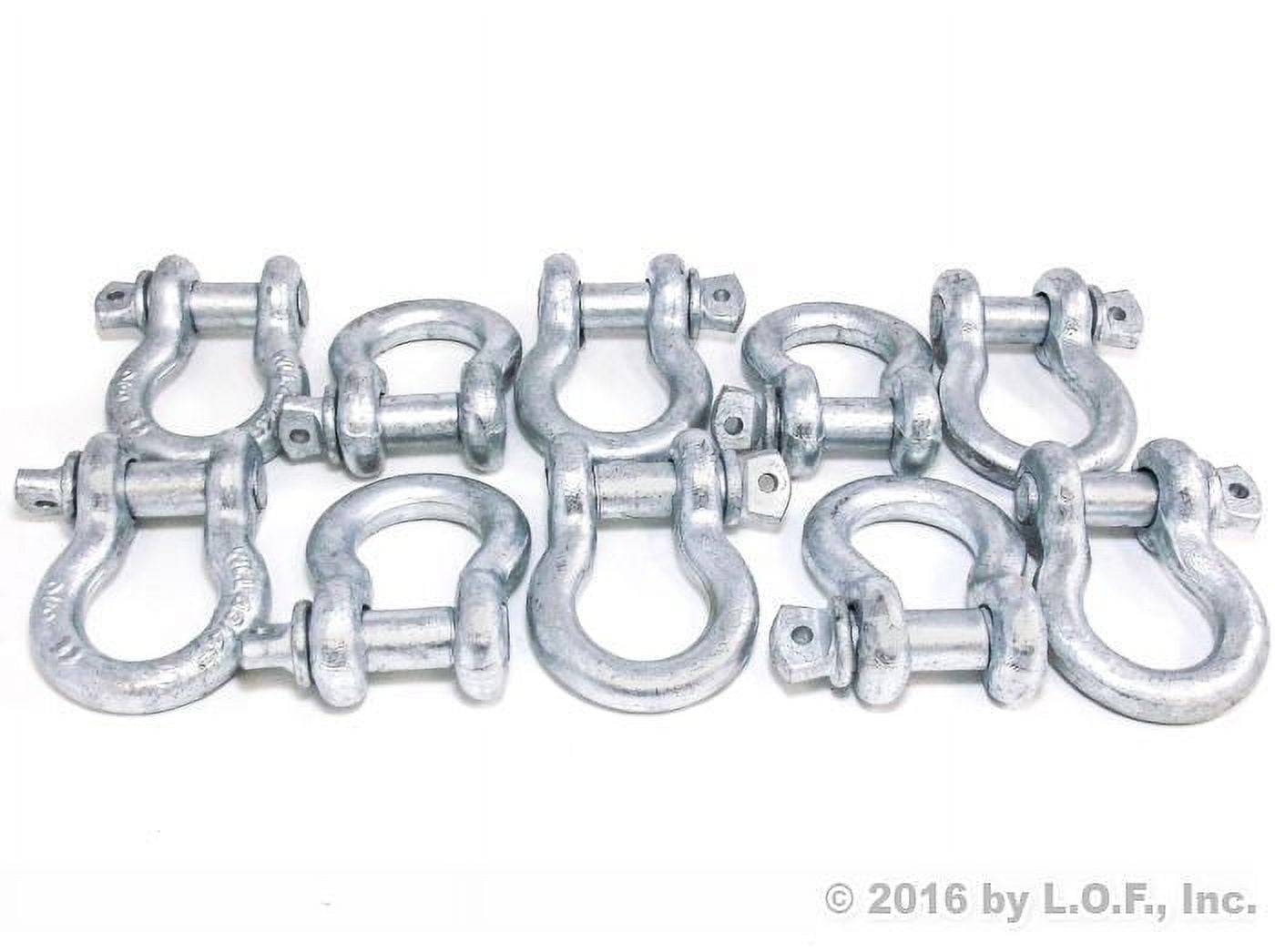 Red Hound Auto 10ea Pak 3/4 inches 19mm Galvanized D Ring Shackle 4.5 ...