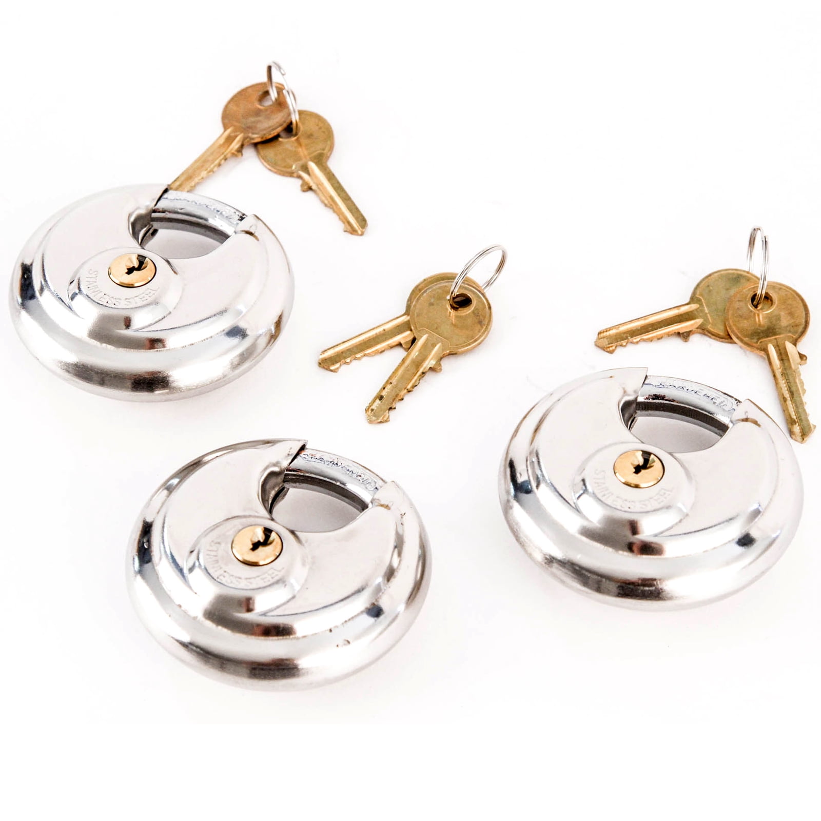 Red Hound Auto 3 Stainless Steel Armor Disc Padlocks Trailer/Self ...