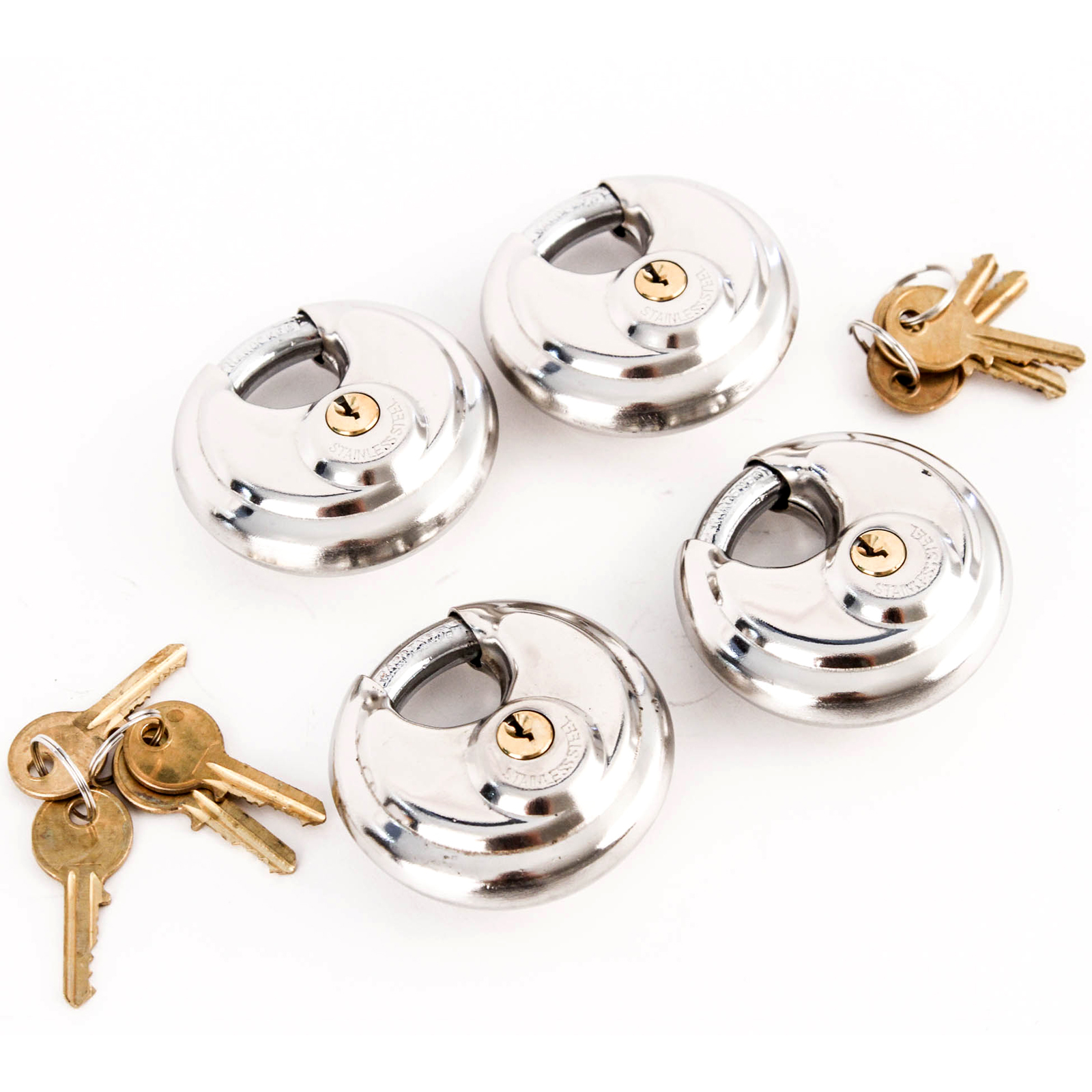 Red Hound Auto 4 Stainless Steel Armor Disc Padlocks Trailer/Self ...