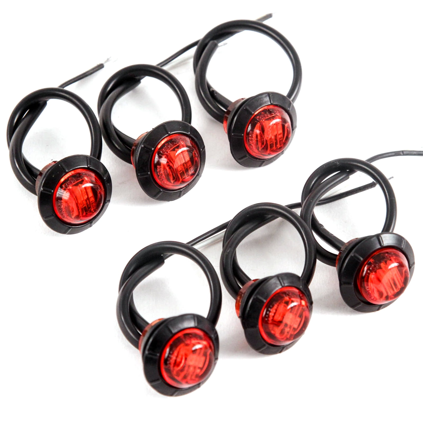 Red Hound Auto (6) 3/4 inches Red LED Clearance Side Marker Lights ...