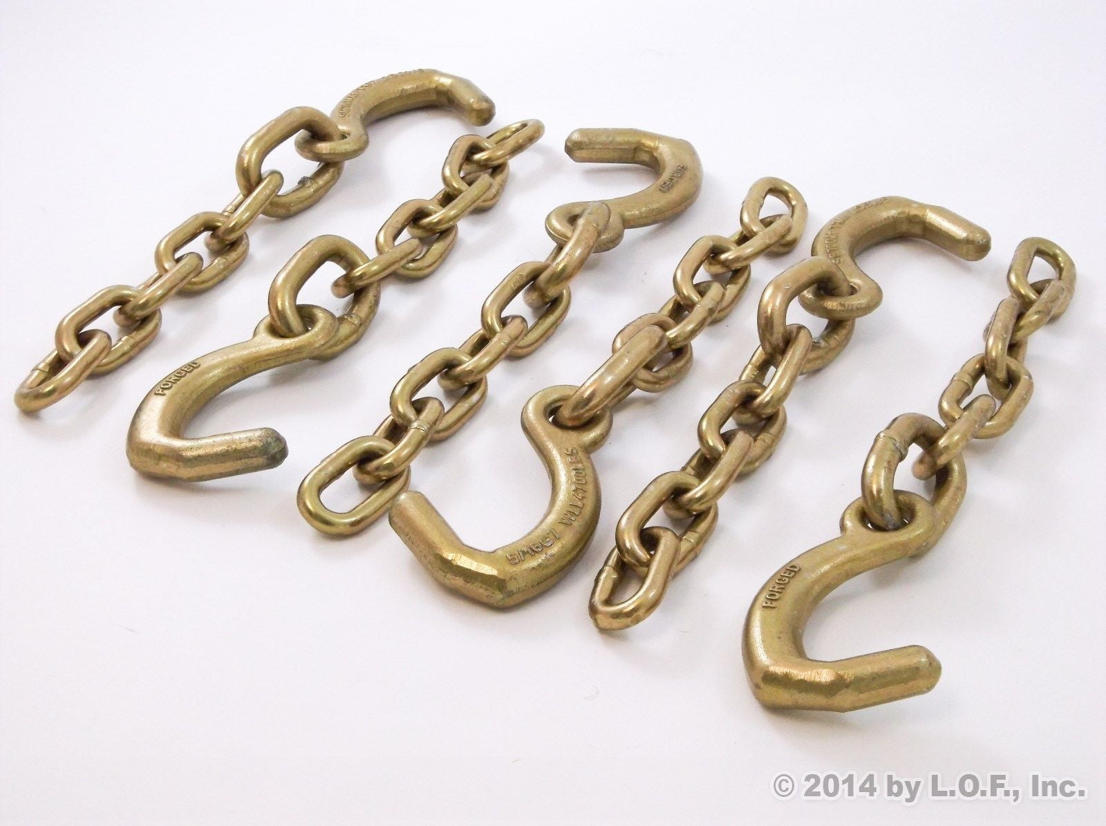 Red Hound Auto (6) 5/16" x 6 inches Tow Chain Transport Chain Forged ...