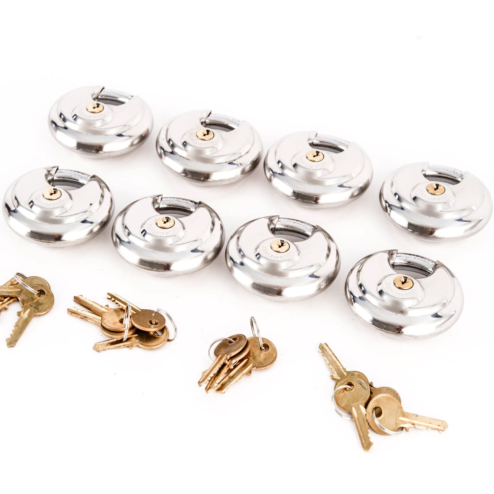 Red Hound Auto 8 Stainless Steel Armor Disc Padlocks Trailer/Self ...