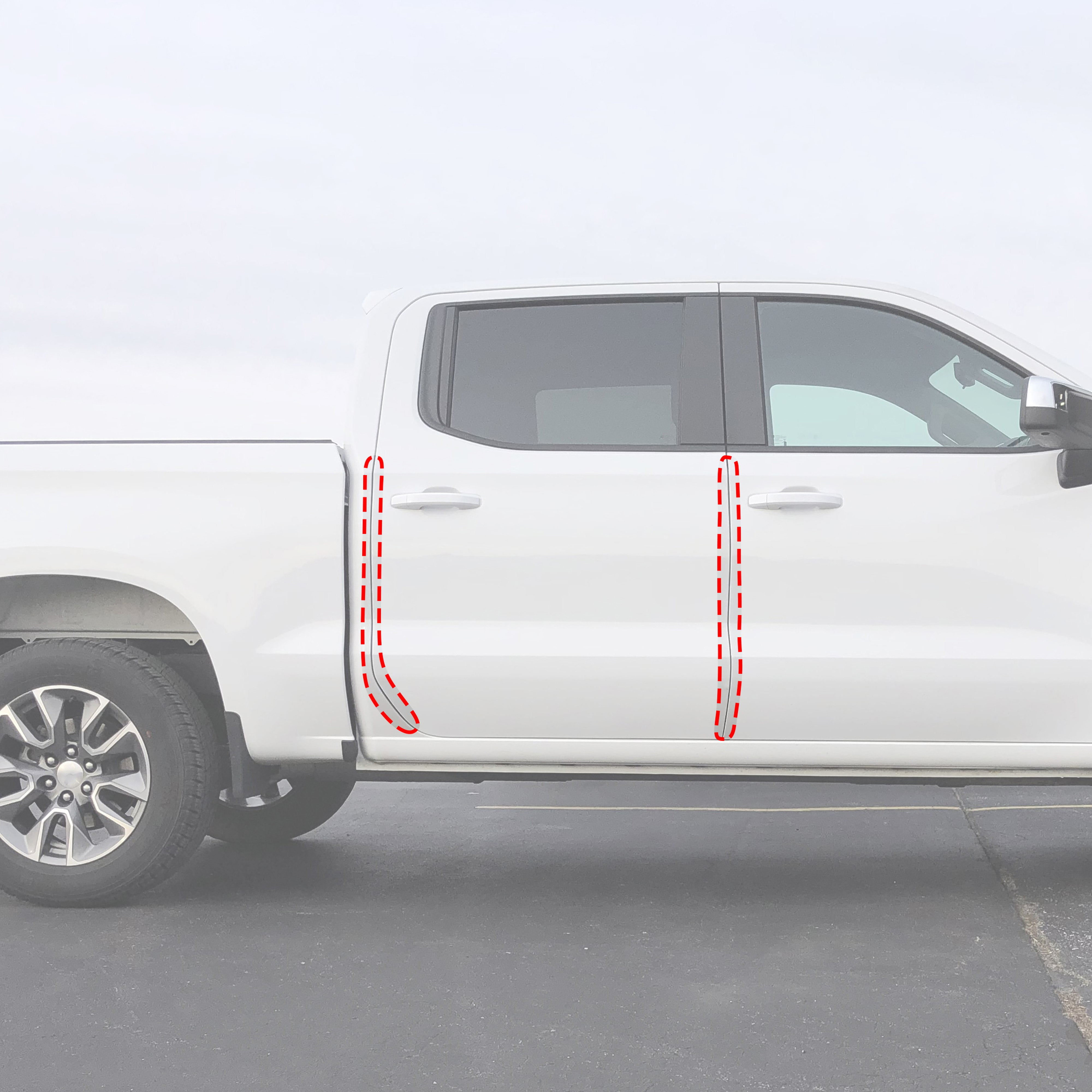 Red Hound Auto Door Lip Guards for Chevrolet Silverado Crew Cab, Clear ...