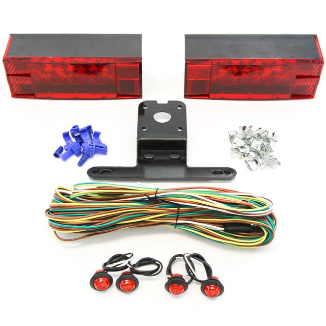 Red Hound Auto LED Submersible Low Profile Rectangle Light Kit Boat ...