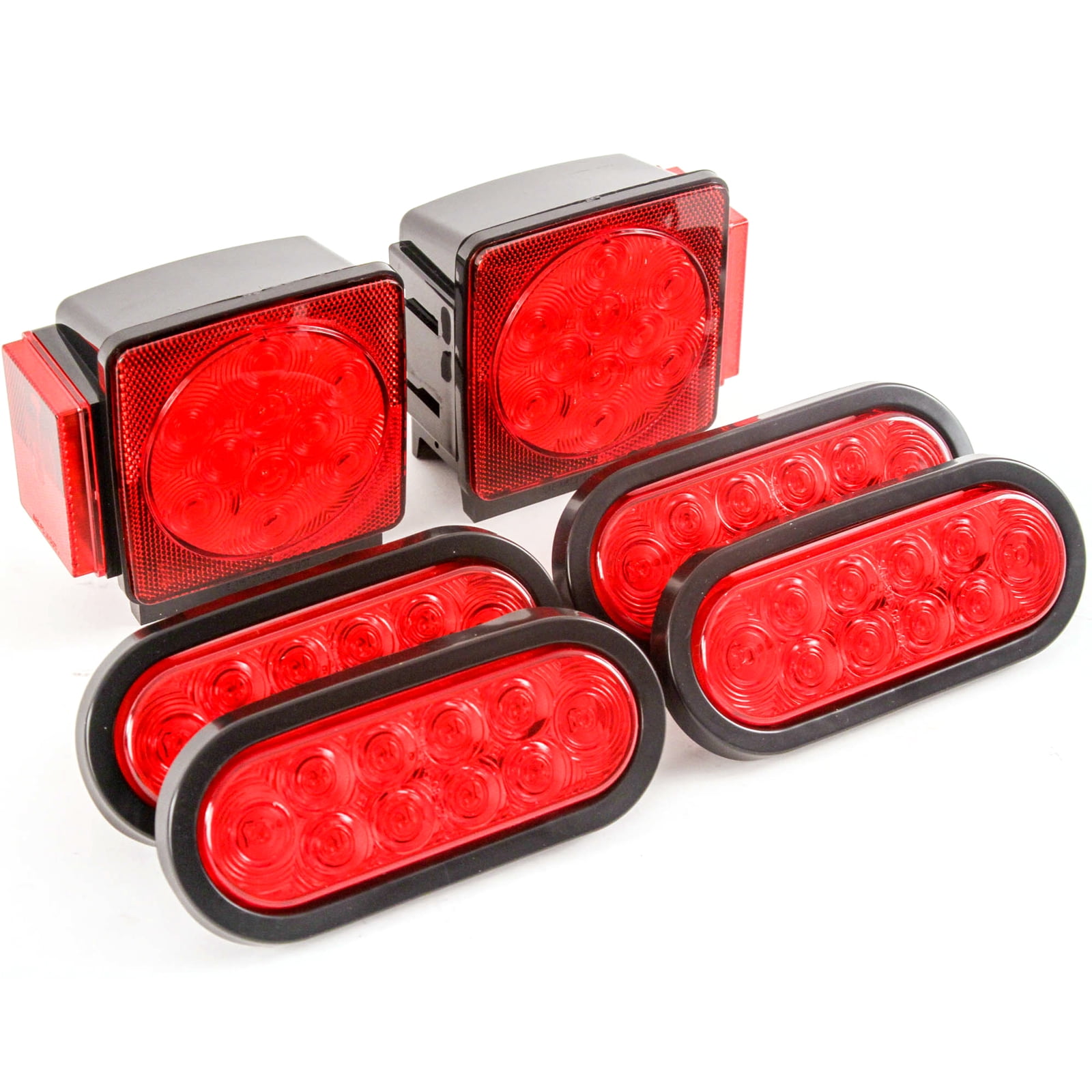 Red Hound Auto Led Pair Trailer Square Tail Light Under 80 inches & 4 ...