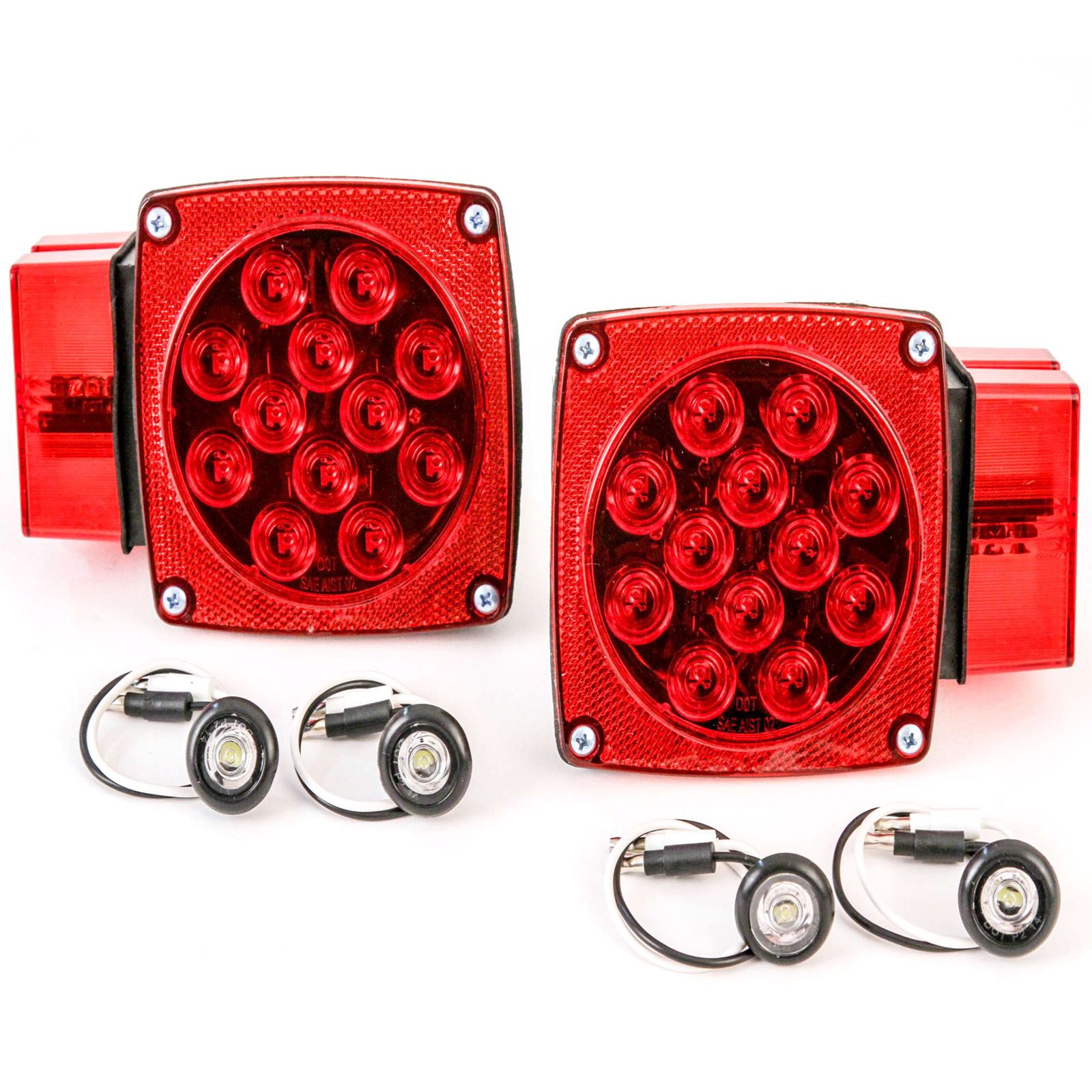 Red Hound Auto Led Pair Trailer Square Tail Light over 80 inches & (4 ...