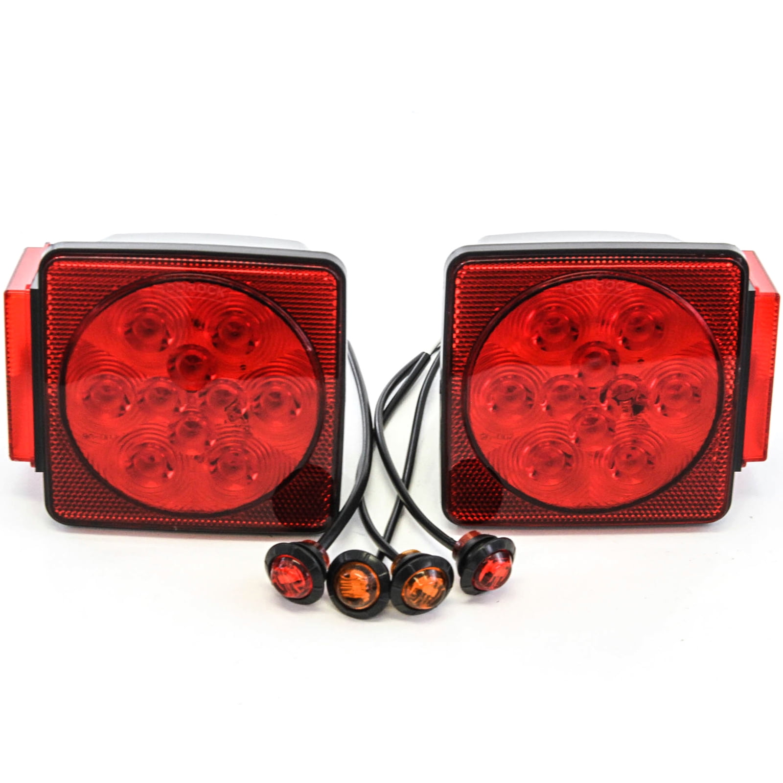 Red Hound Auto Led Pair Trailer Square Tail Light under 80 inches & 4 ...