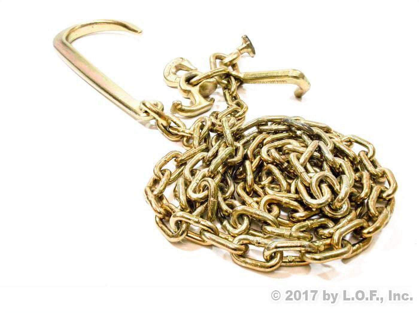 Red Hound Auto Long 5/16 Inch x 10 Foot Chain RTJ Grade 70 Shank J Hook ...