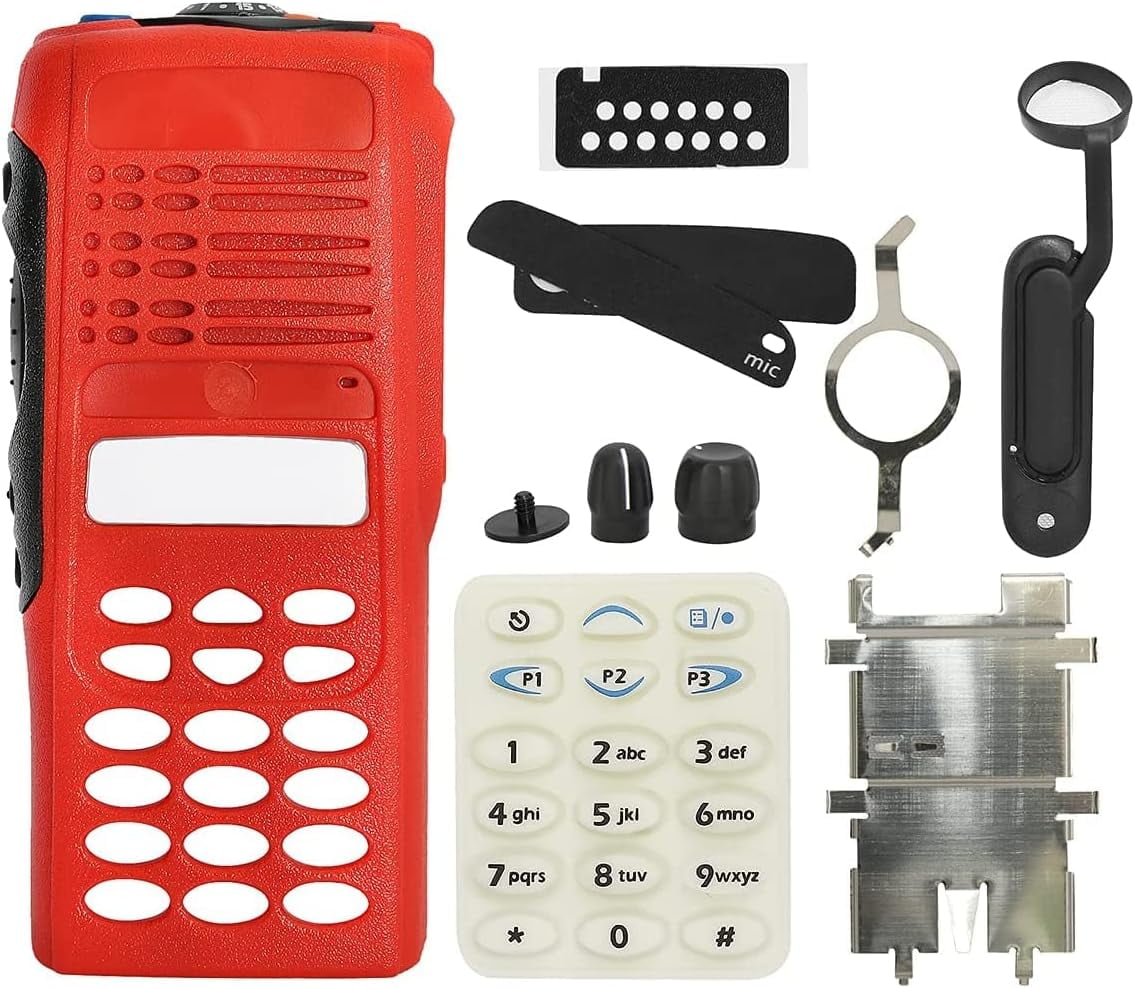 Red Housing Case Front Cover Full Keypad Compatible with HT1250 Radio ...