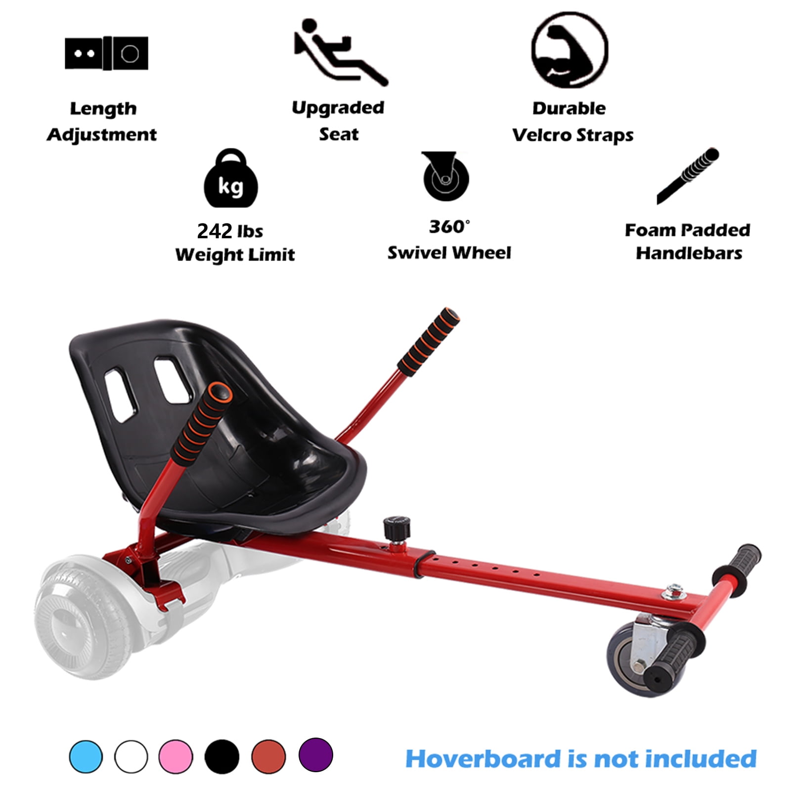 Red Hoverboard Seat Attachment, Hover Go Kart, Hoverboard Go Cart ...