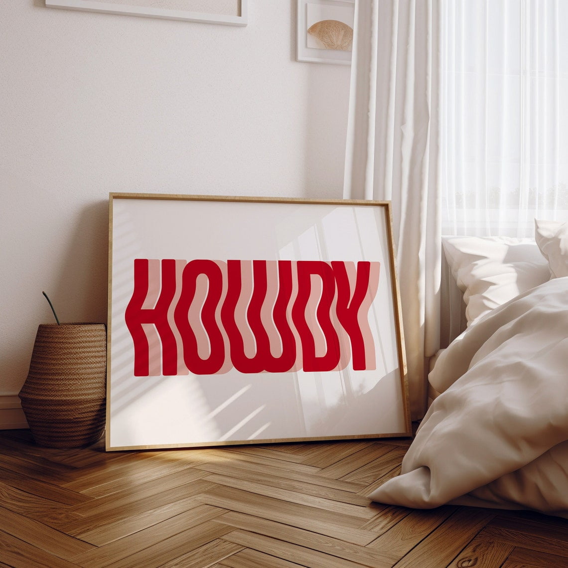 Red Howdy Typography Poster Trendy Western Dorm Decor Poster Decor For ...