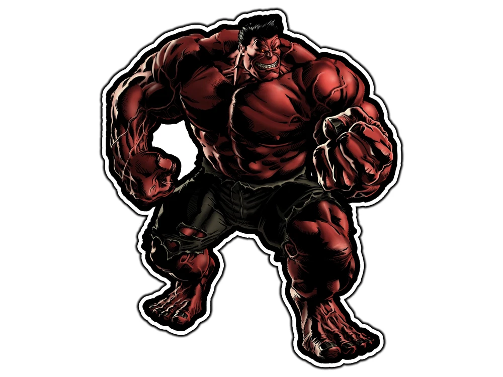 Red Hulk Comics Sticker Cartoon Sticker, Phone Decal Water Bottle ...