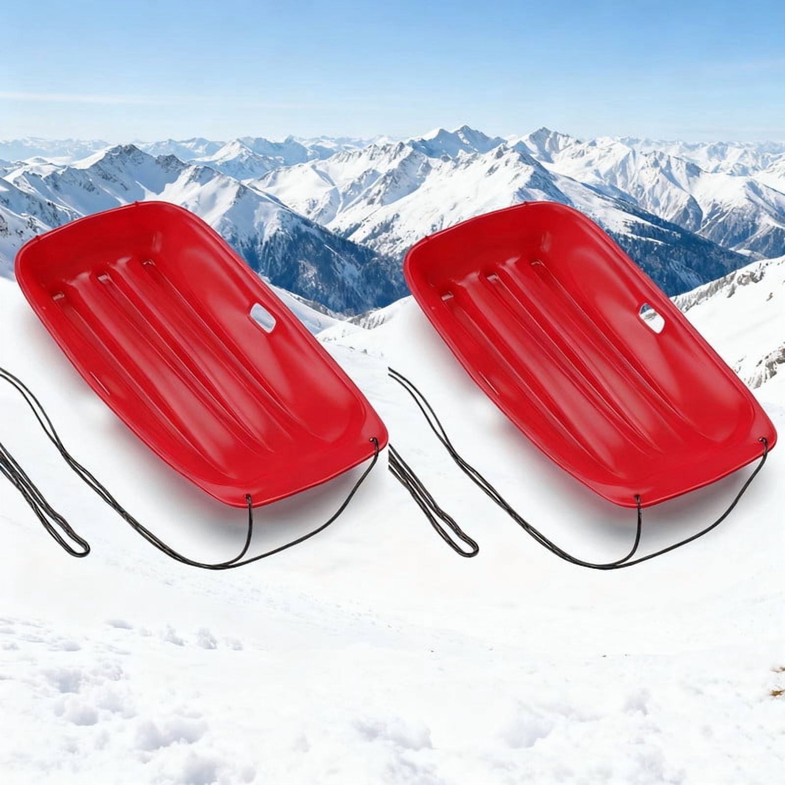 Red Ice Sled 2Pack, 36 Inch Glide Sleds with Diamond-Polished Bottoms ...