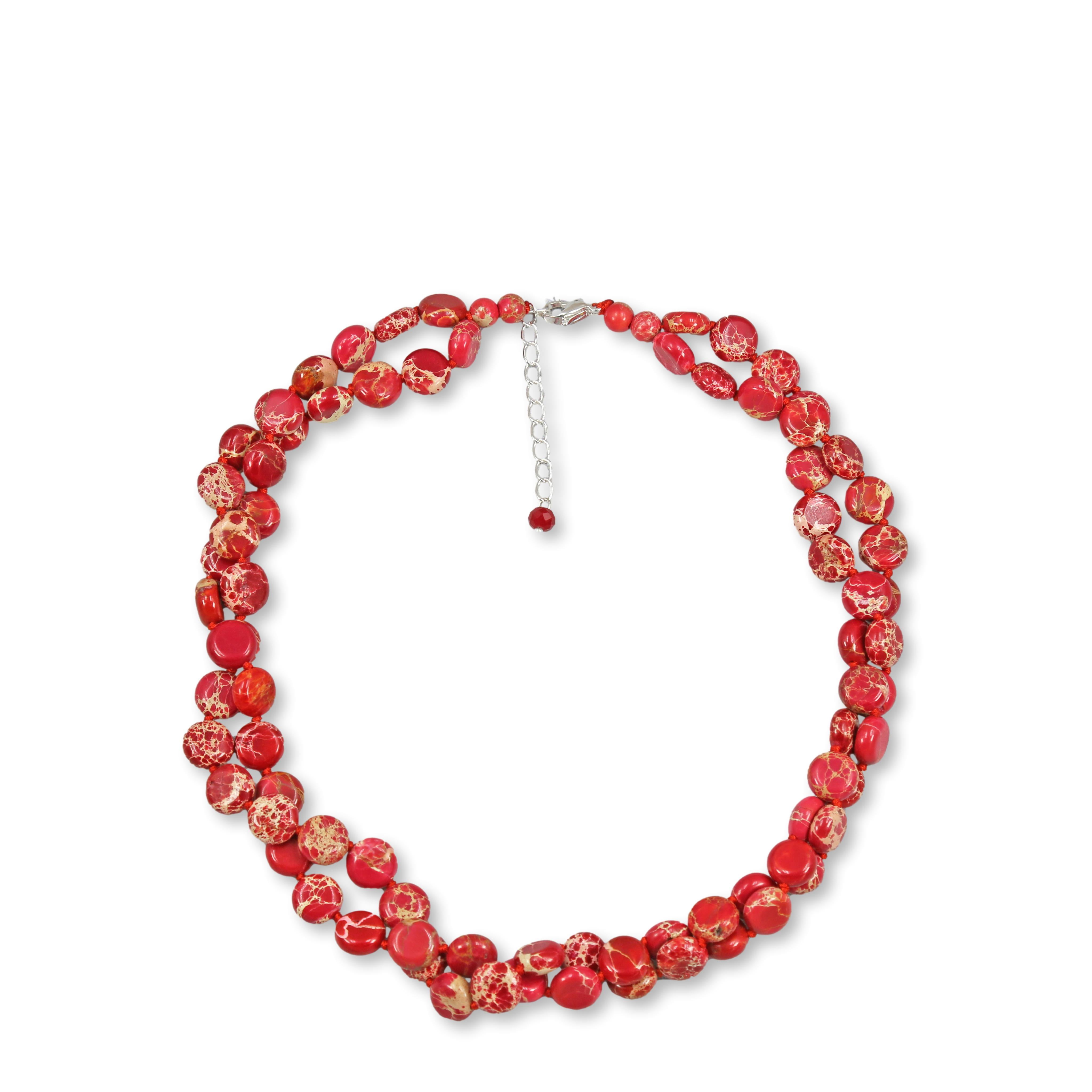 MGR! My Gems Rock Torsade Red Jasper Necklace - Walmart.com